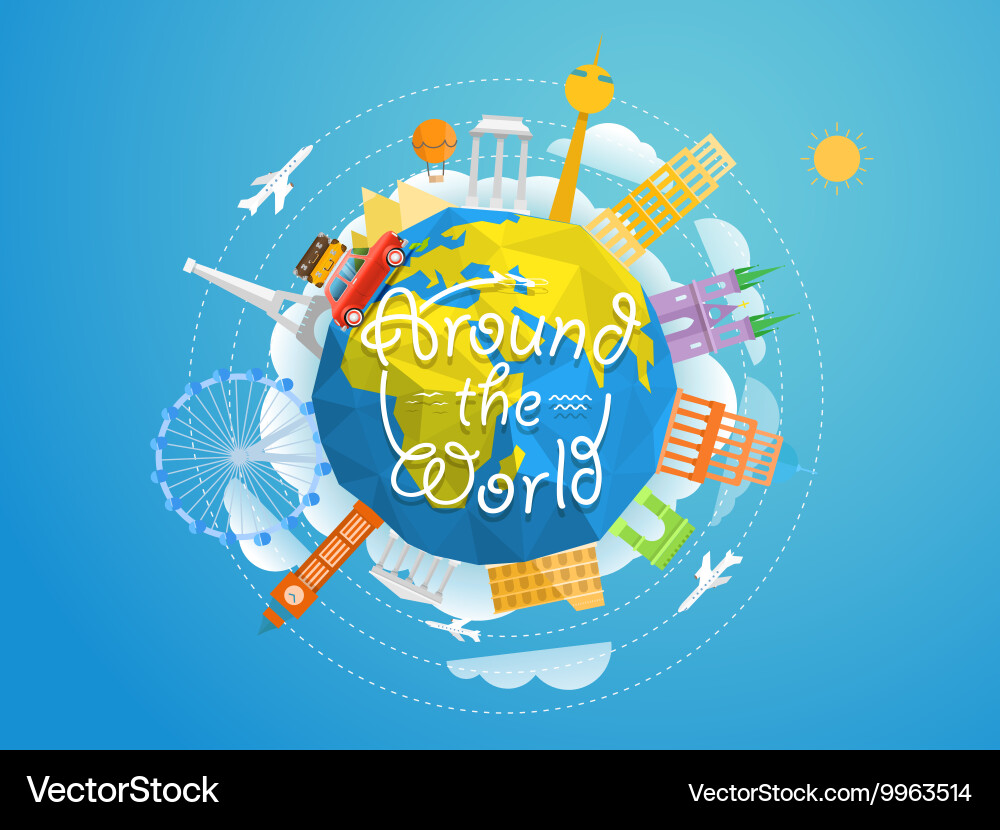 World famous signts abstract silhouettes Vector Image