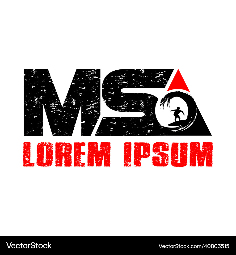 Alphabet letters monogram logo msa Royalty Free Vector Image