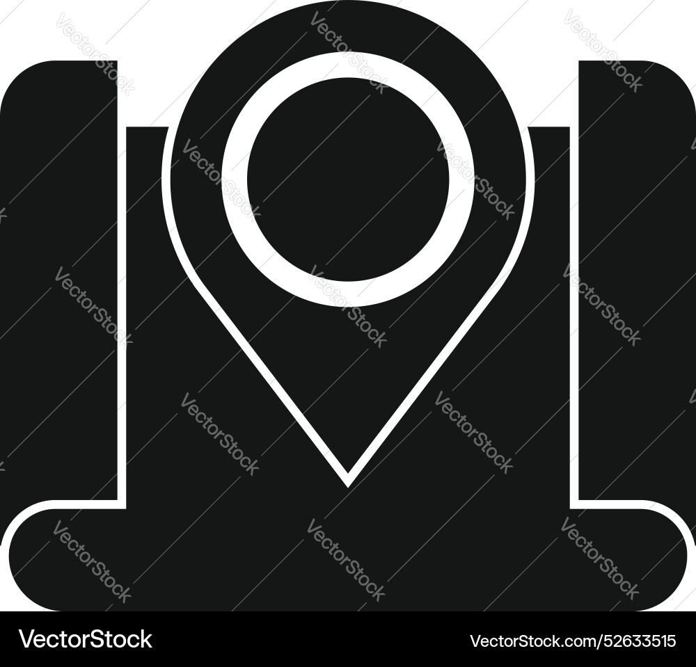 Black location pin marking a point on map Vector Image