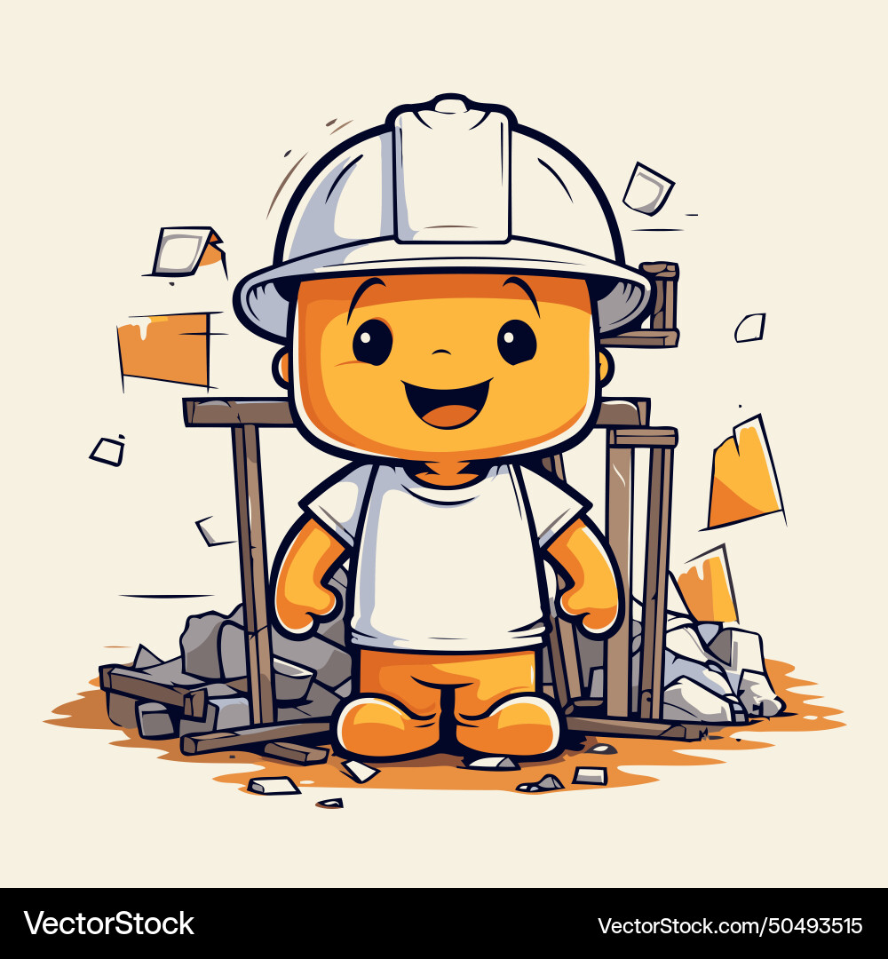 Cartoon construction worker with a hammer Vector Image