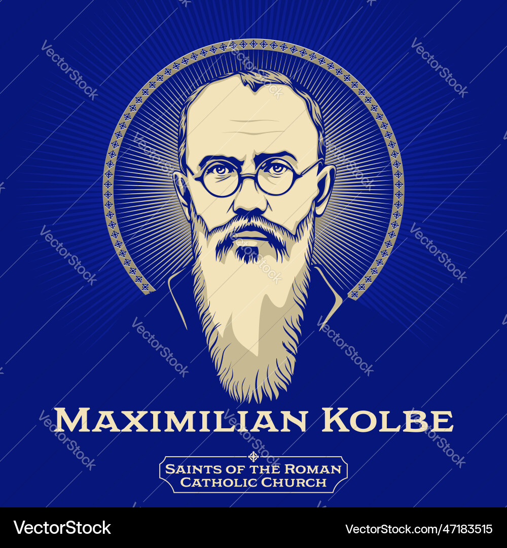 Catholic saint maximilian kolbe Royalty Free Vector Image
