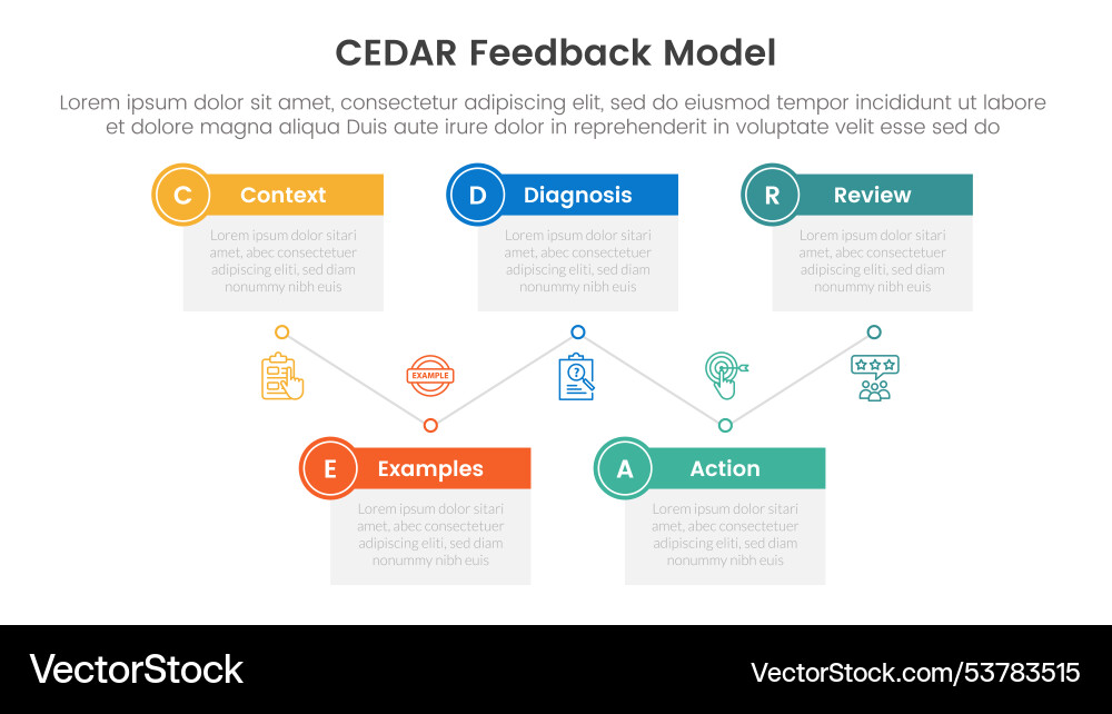 Cedar feedback model infographic template banner Vector Image