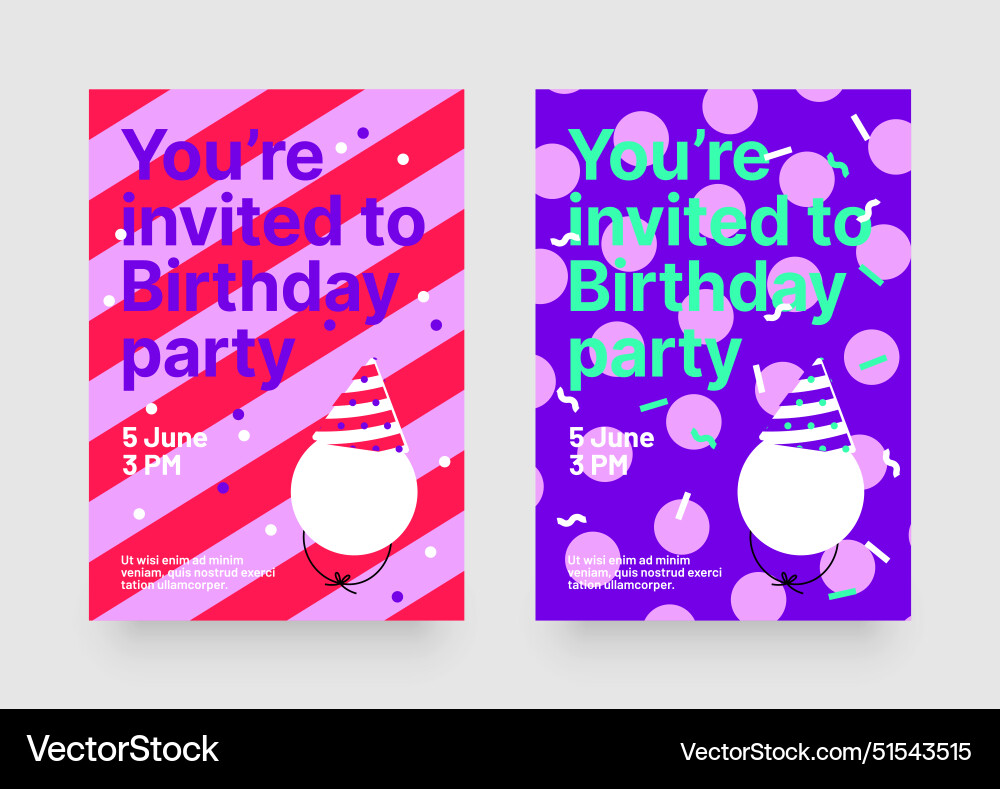 Design layout template for birthday events Vector Image