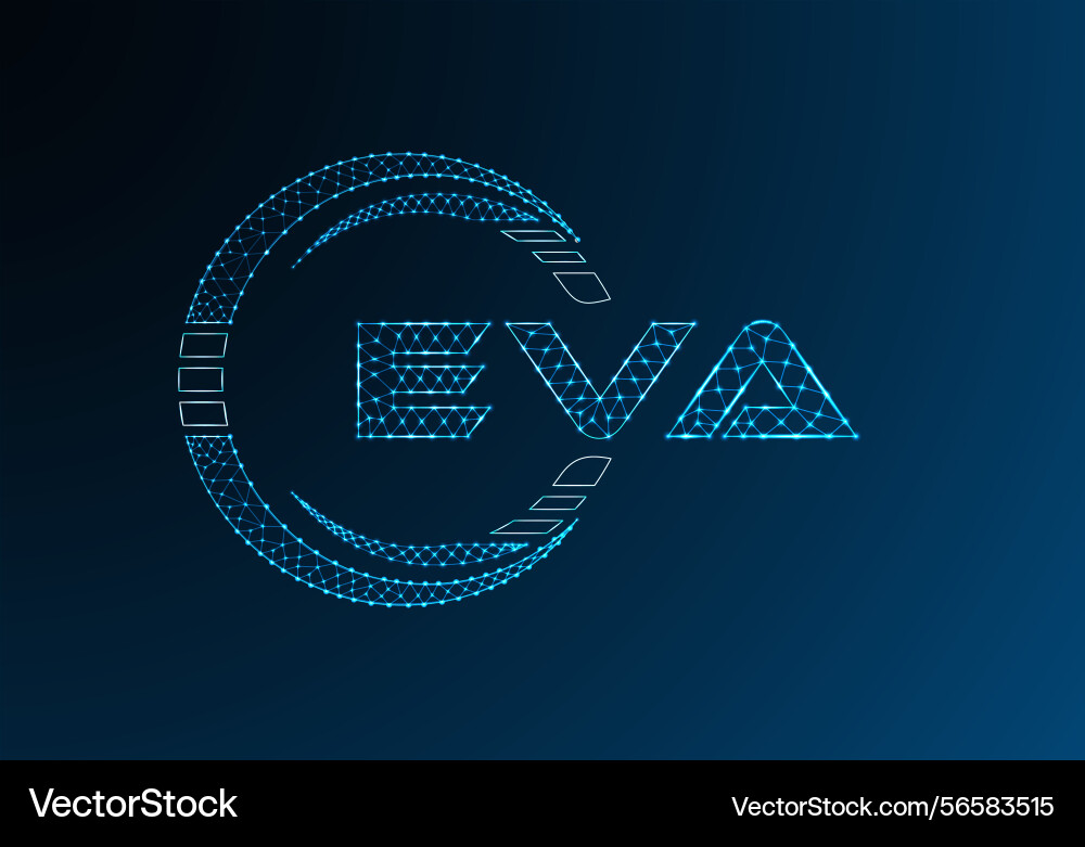 Eva low poly letter logo design lower Royalty Free Vector