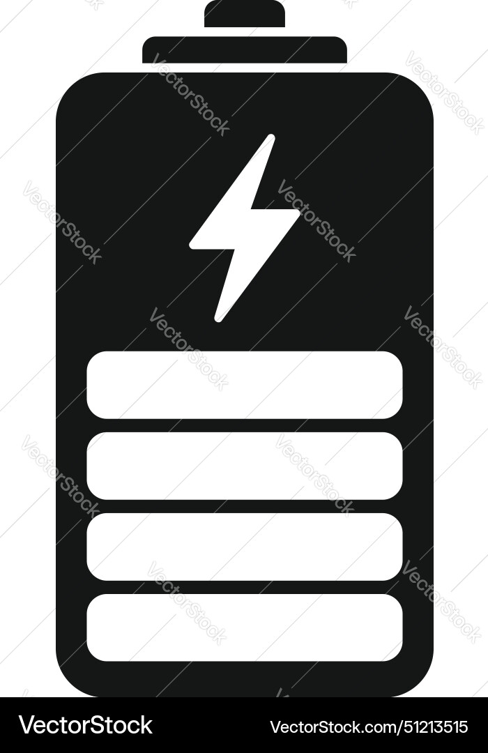Half power energy icon simple cell Royalty Free Vector Image