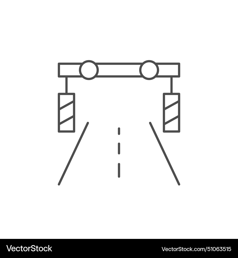 Highway gate line outline icon Royalty Free Vector Image