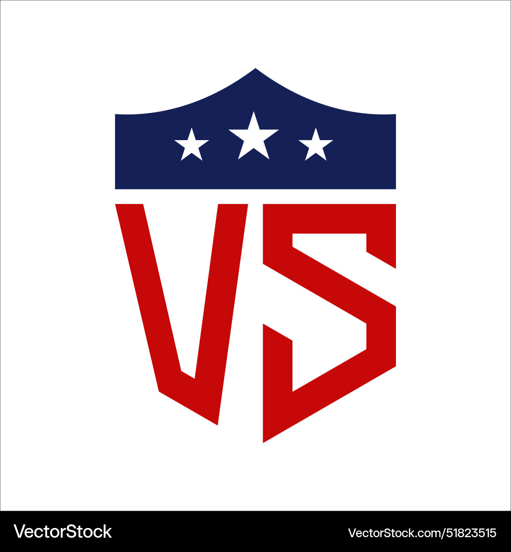 Patriotic vs logo design letter Royalty Free Vector Image