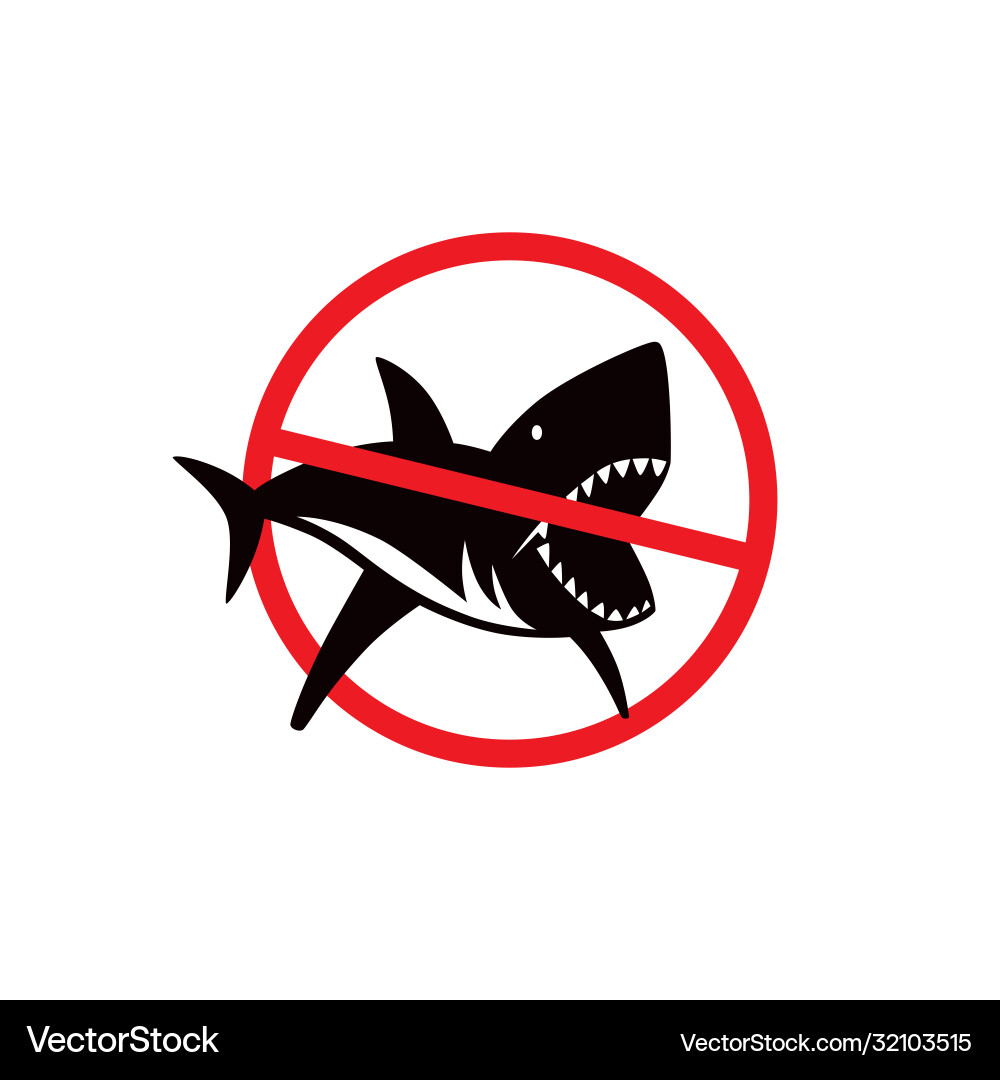Shark dangerous emblem Royalty Free Vector Image