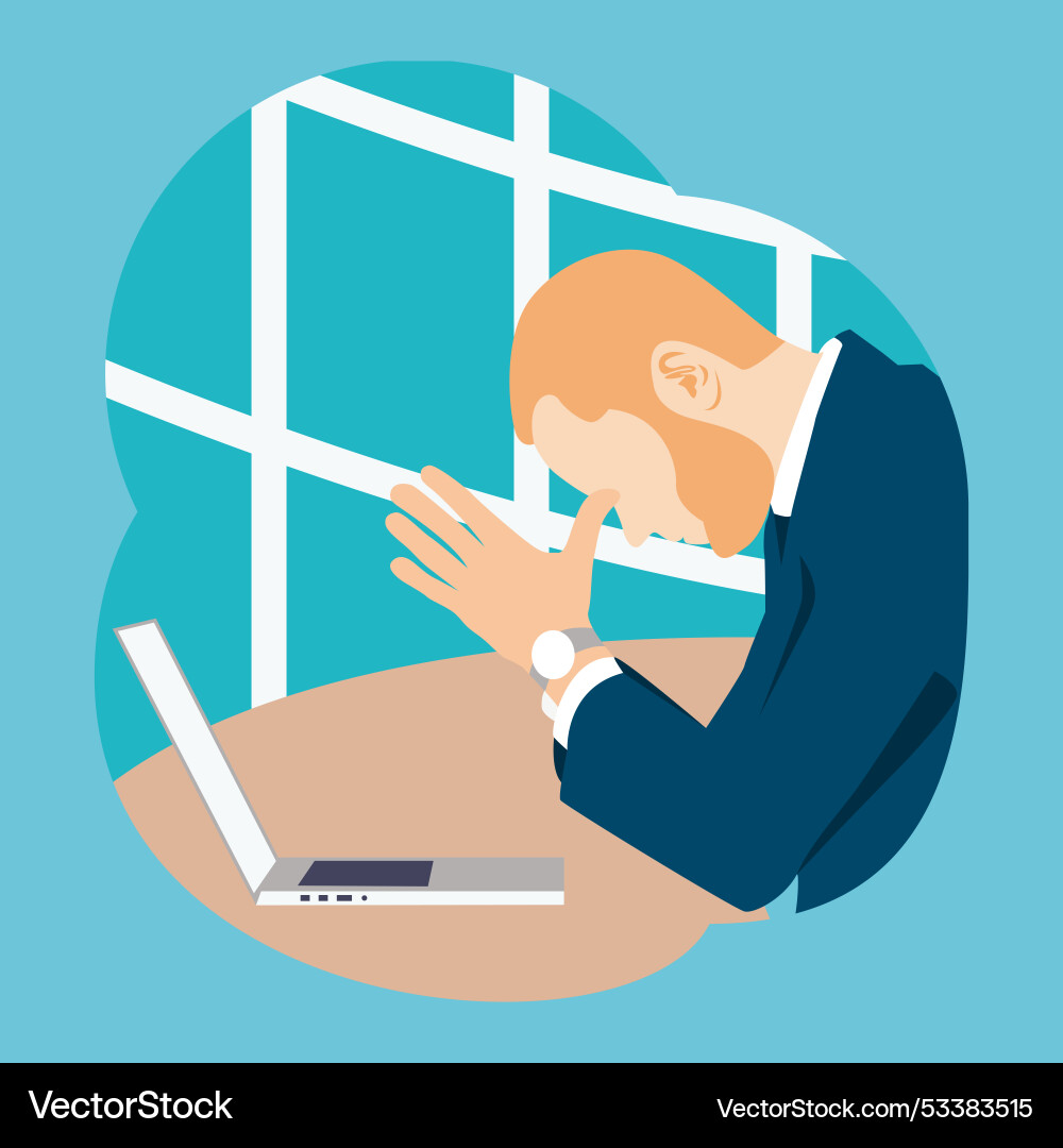 Stress people adult male sad problem work Vector Image