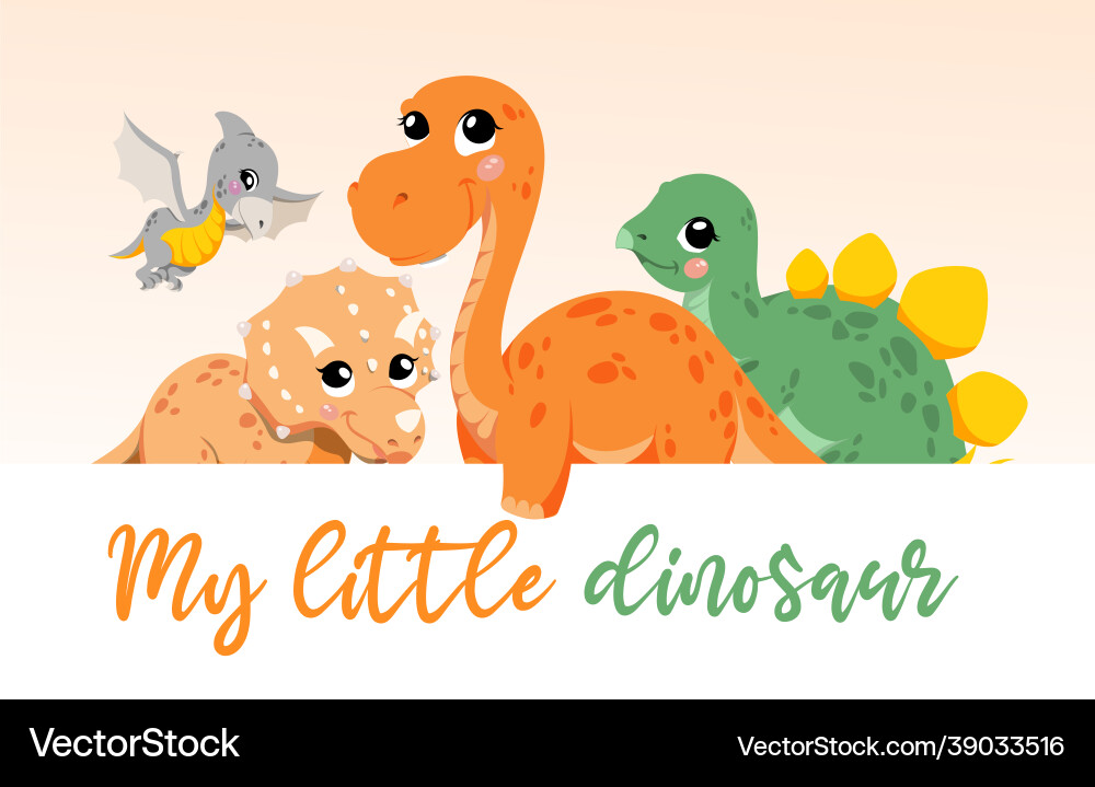 Adorable Little Dinosaur Royalty Free Vector Image