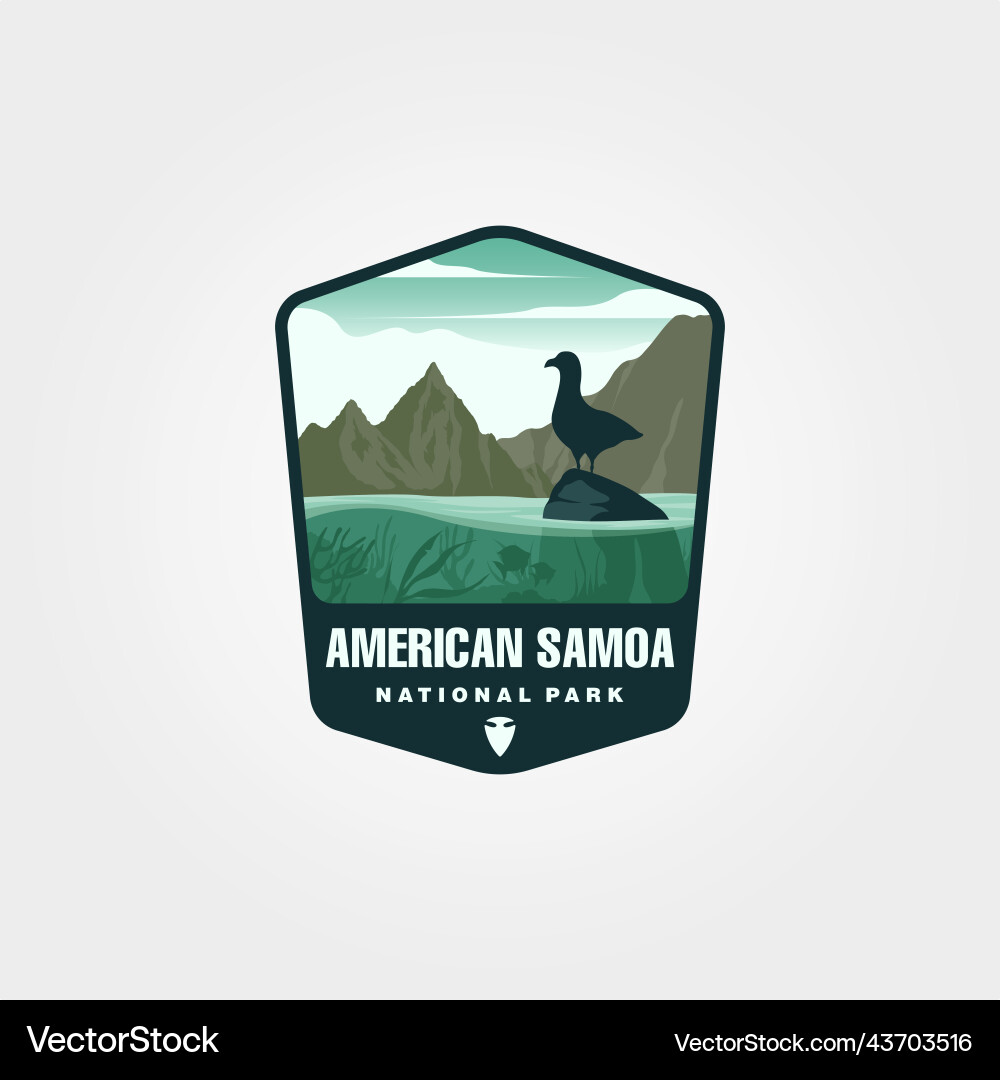 American samoa logo patch symbol design Royalty Free Vector