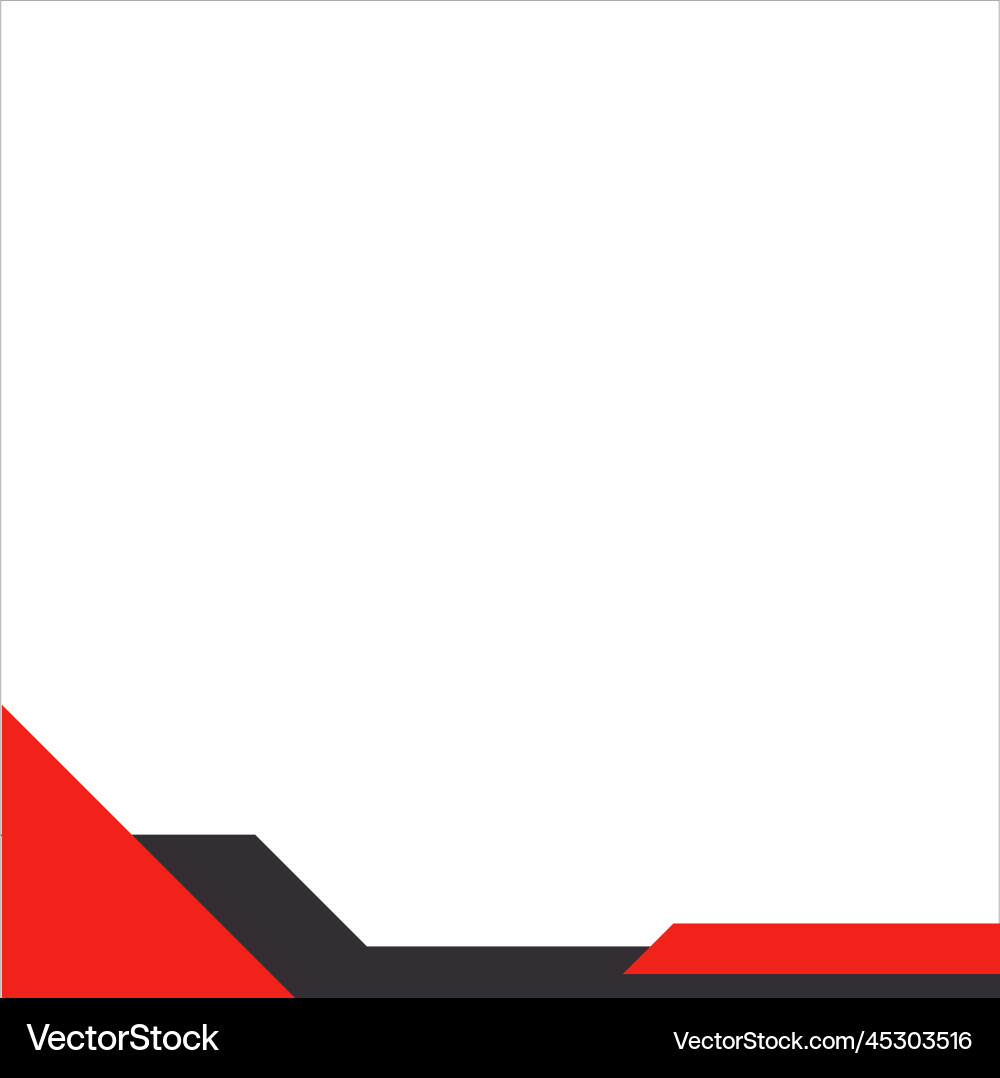 Black and red geometric footer Royalty Free Vector Image