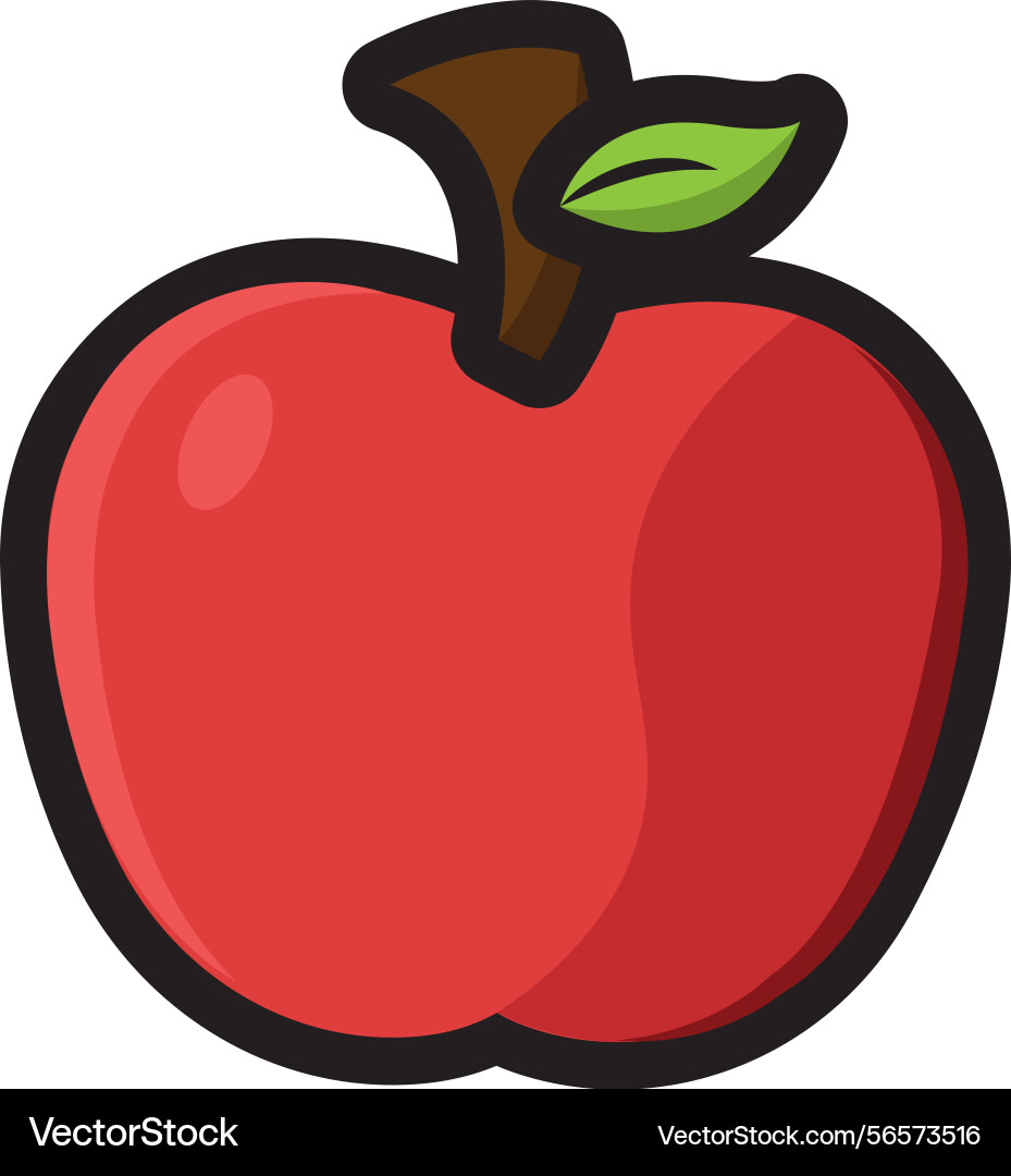 Cartoon red apple icon Royalty Free Vector Image