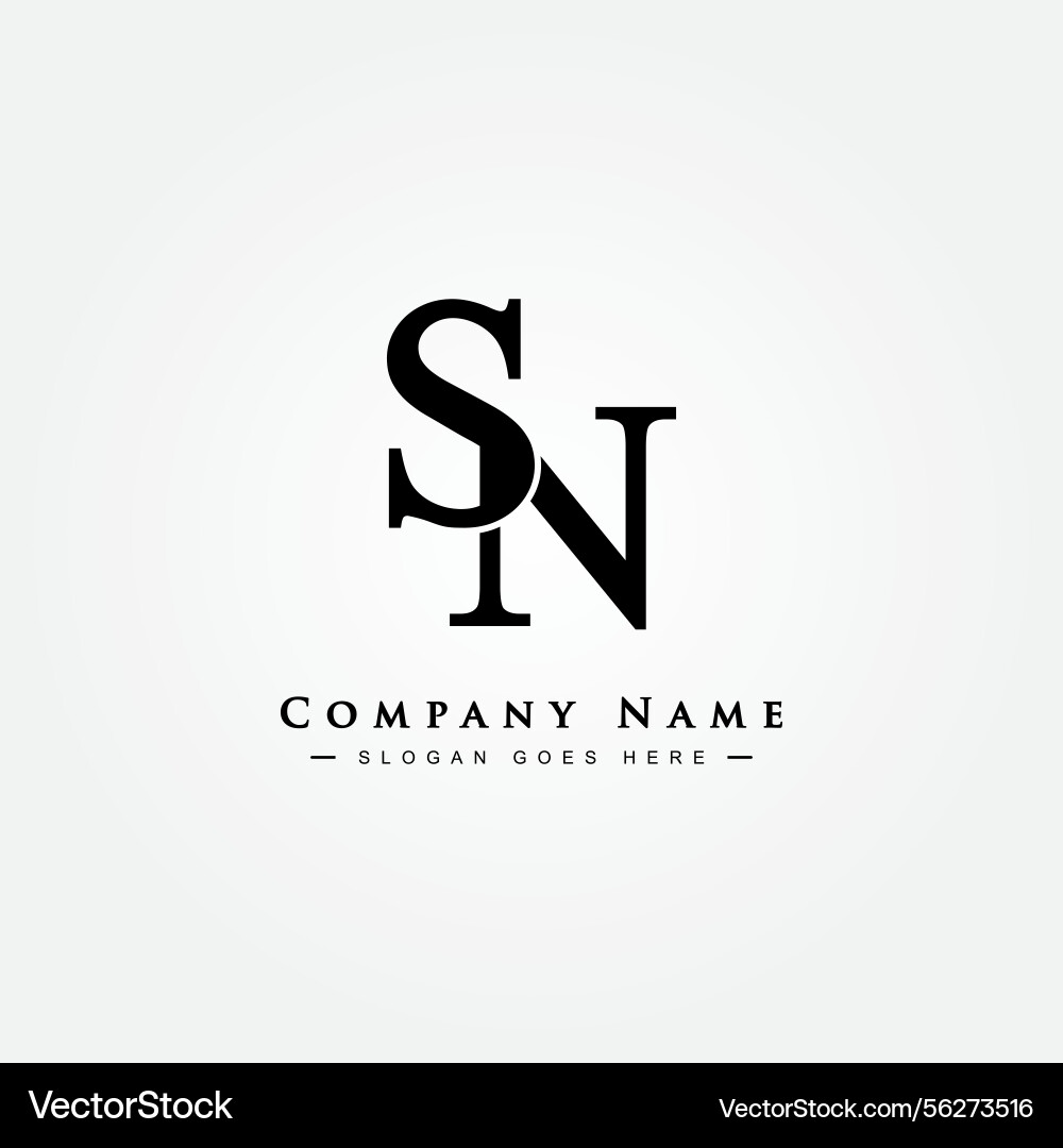Creative monogram for initial letter sn logo Vector Image