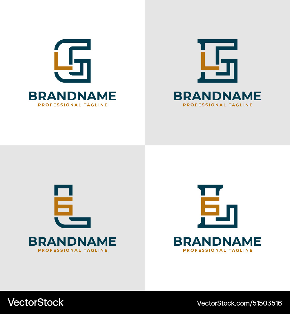 Elegant letters gl and lg monogram logo suitable Vector Image