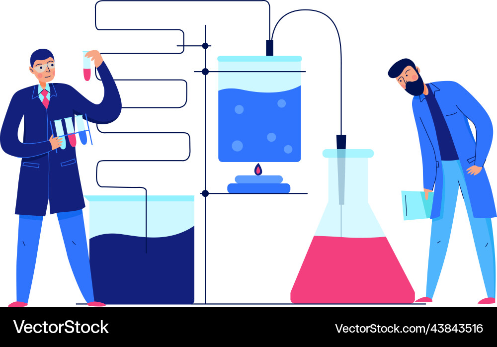 Flat science laboratory Royalty Free Vector Image