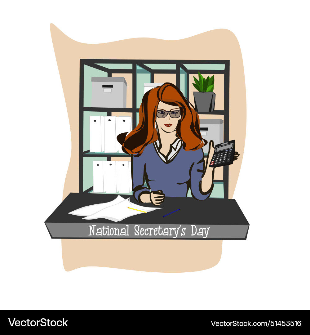 Happy secretary day banner design template Vector Image
