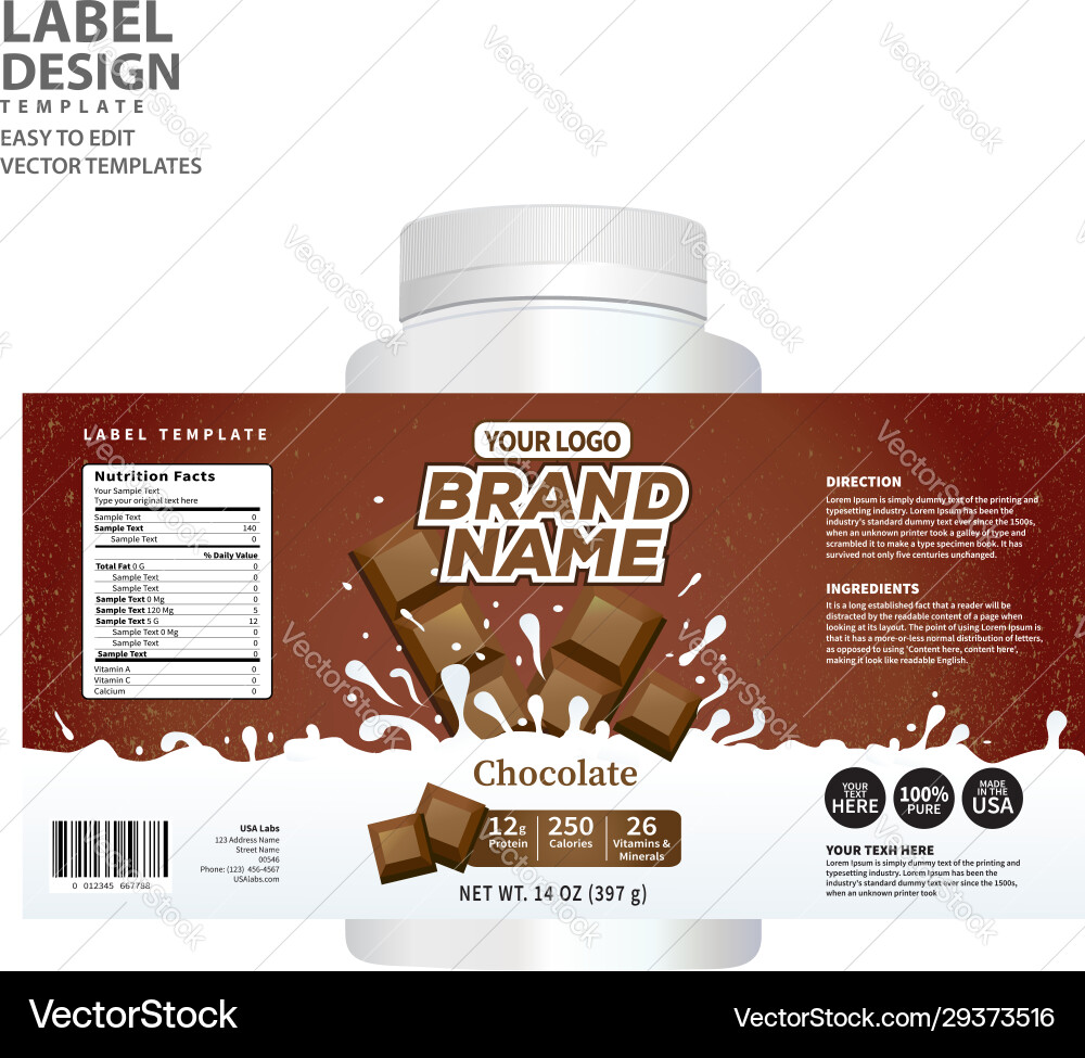 Label and packaging template design Royalty Free Vector