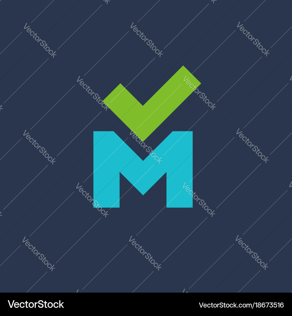 Letter m check mark logo icon design template Vector Image
