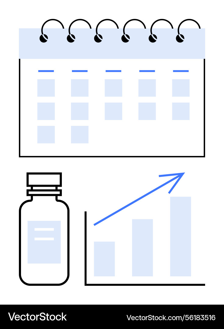 Medical schedule with a calendar medication Vector Image