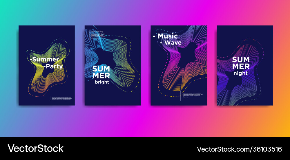 Minimal covers design music wave poster Royalty Free Vector