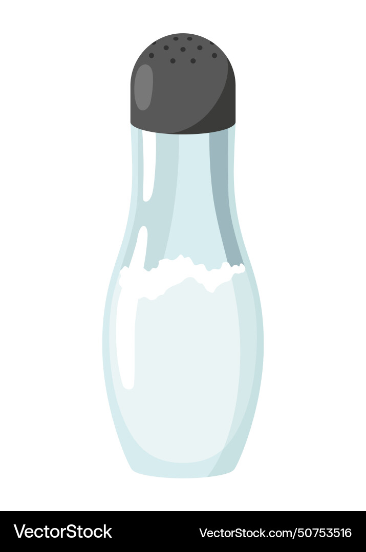 Salt icon glass jar saltcellar with kitchen Vector Image