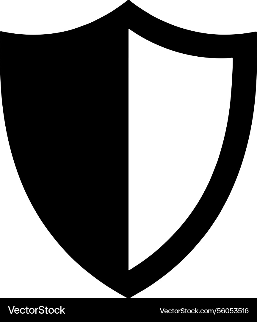 Einfache schwarze und weiße Schild-Symbol Vektorbild