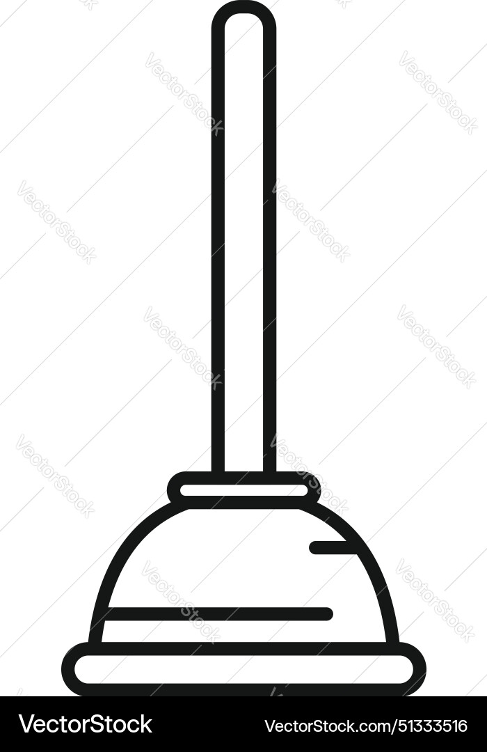 Simple line art of a plunger Royalty Free Vector Image