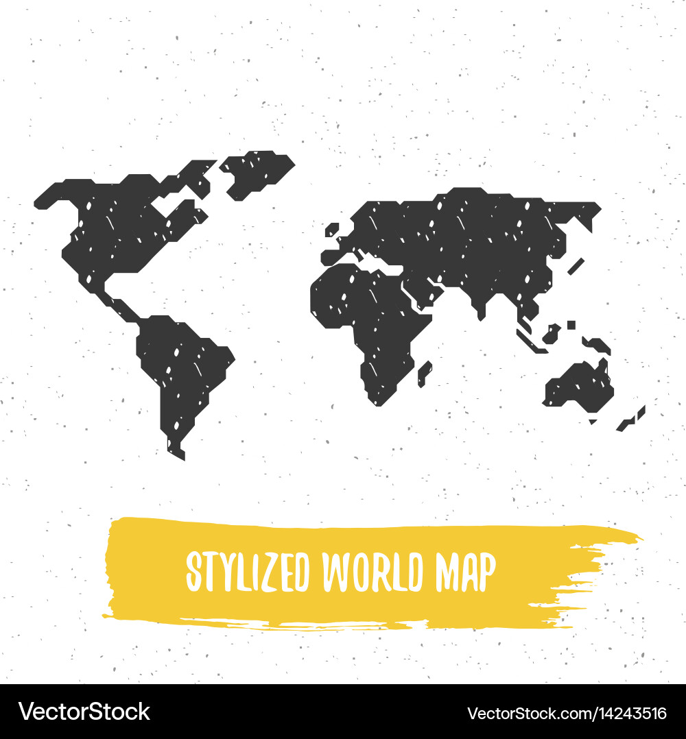 Stylized world map Royalty Free Vector Image - VectorStock
