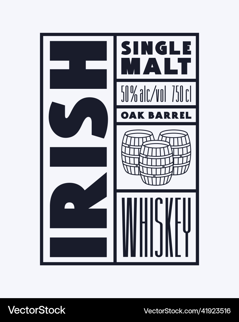 Template label for irish whiskey Royalty Free Vector Image