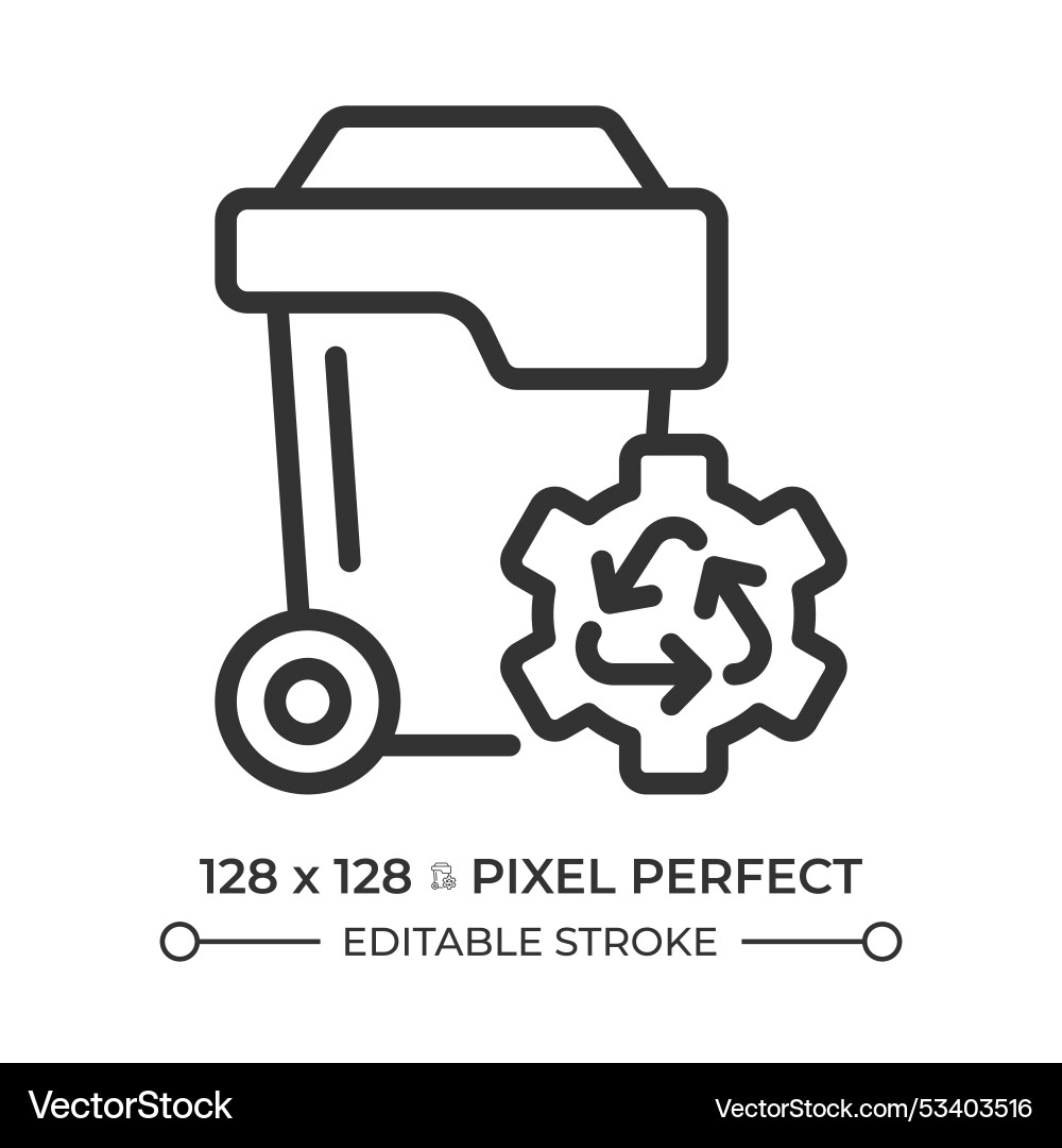 Waste management pixel perfect linear icon Vector Image