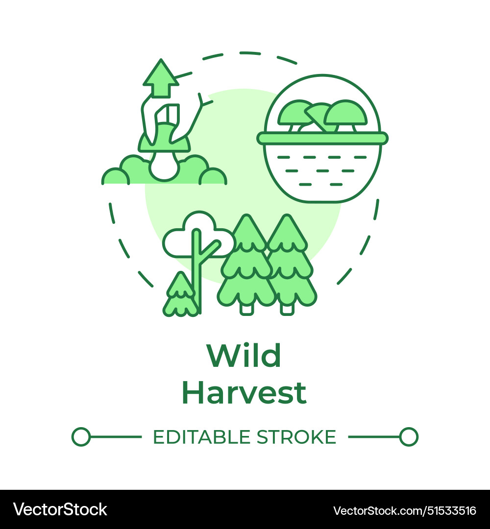 Wild harvest soft green concept icon Royalty Free Vector