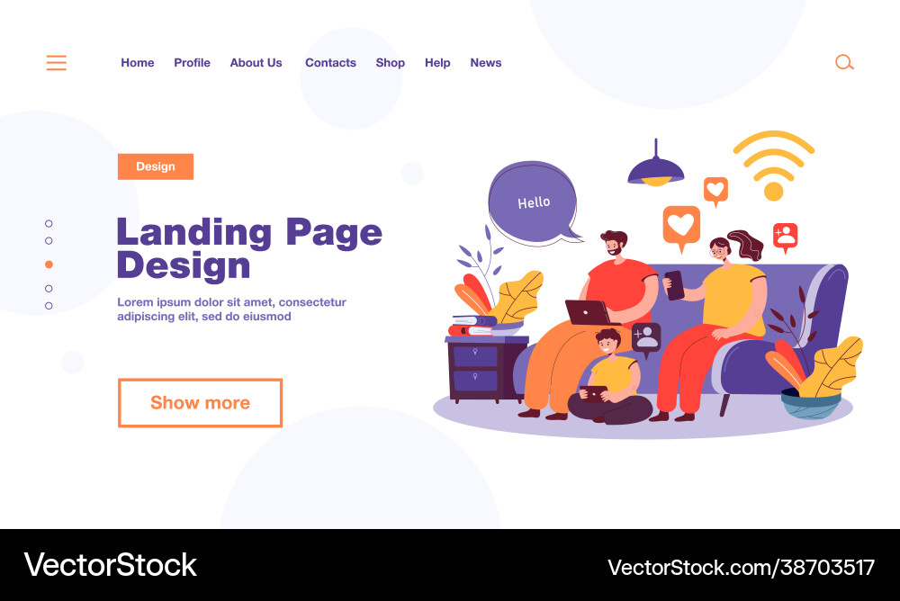 Addicted family using digital gadgets Royalty Free Vector