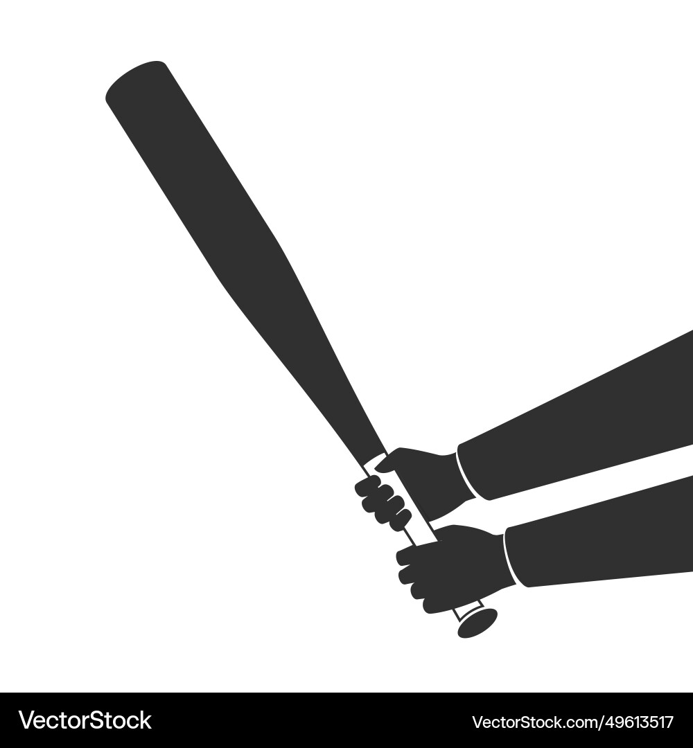 Baseball bat in hands Royalty Free Vector Image