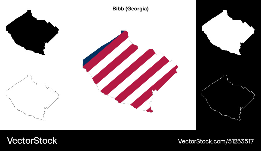 Bibb outline map Royalty Free Vector Image - VectorStock
