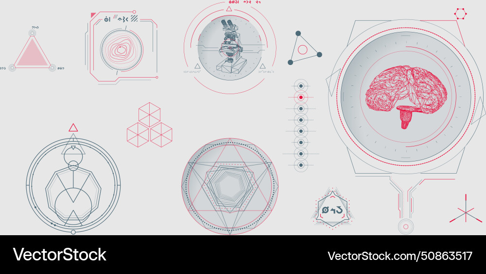 Circular infographic elements for sci-fi Vector Image