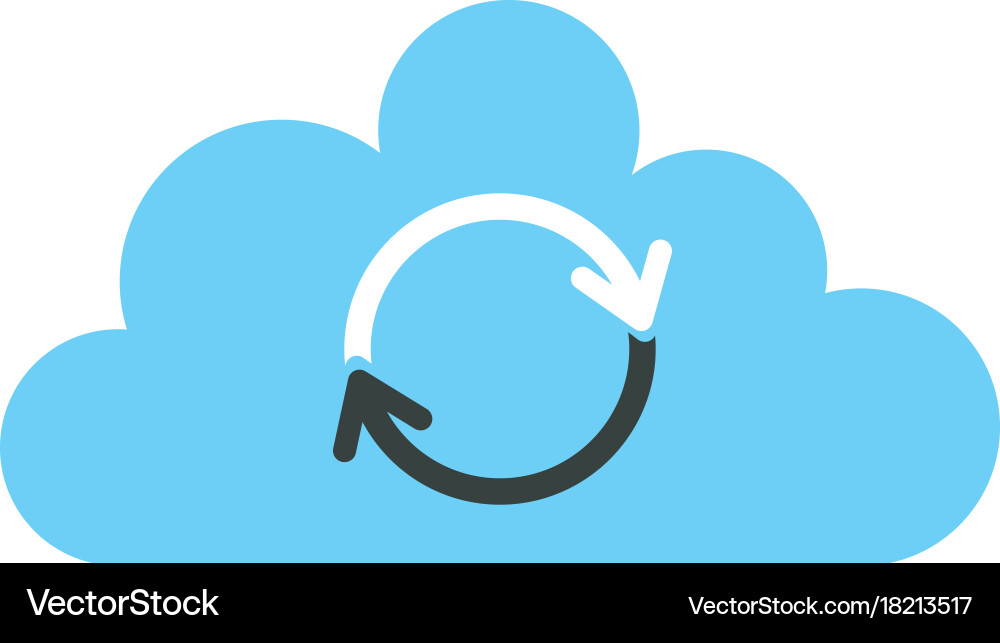 Cloud sync refresh backup computing data icon Vector Image