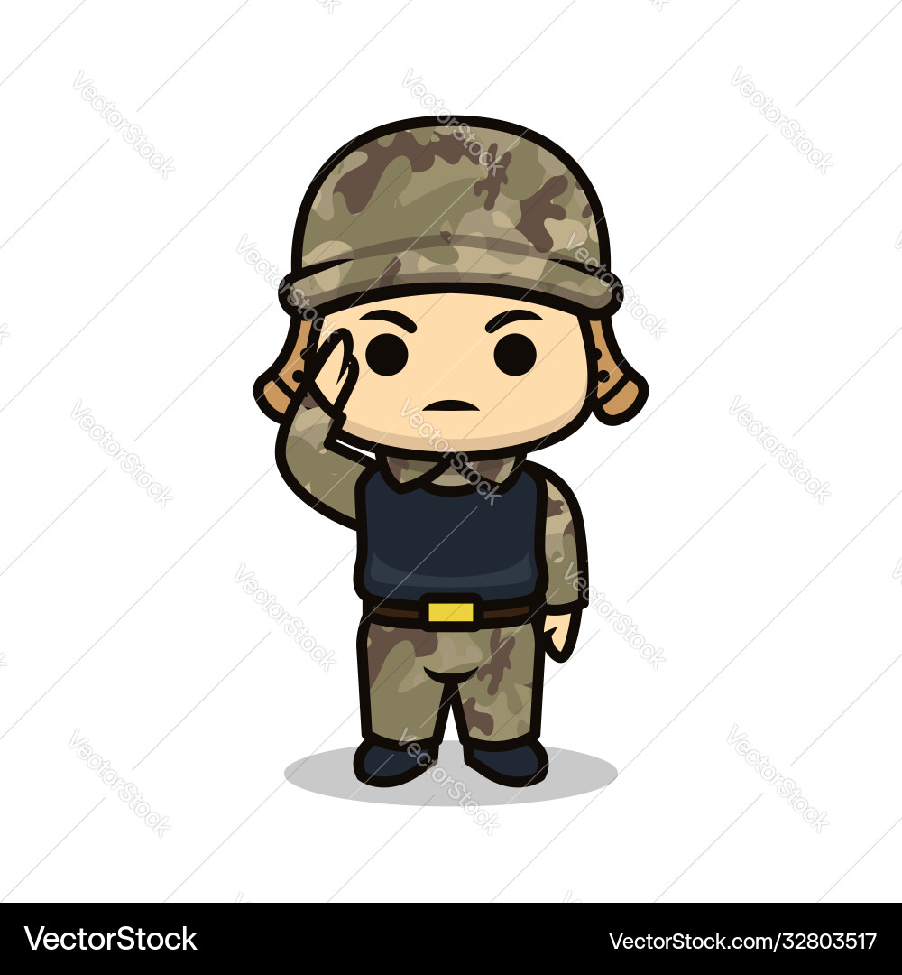 Cute soldier army Royalty Free Vector Image - VectorStock