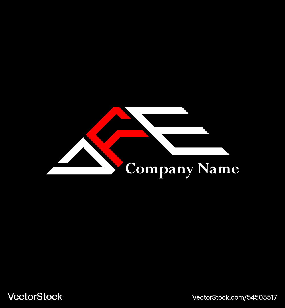 Dfe logo design simple and modern Royalty Free Vector Image