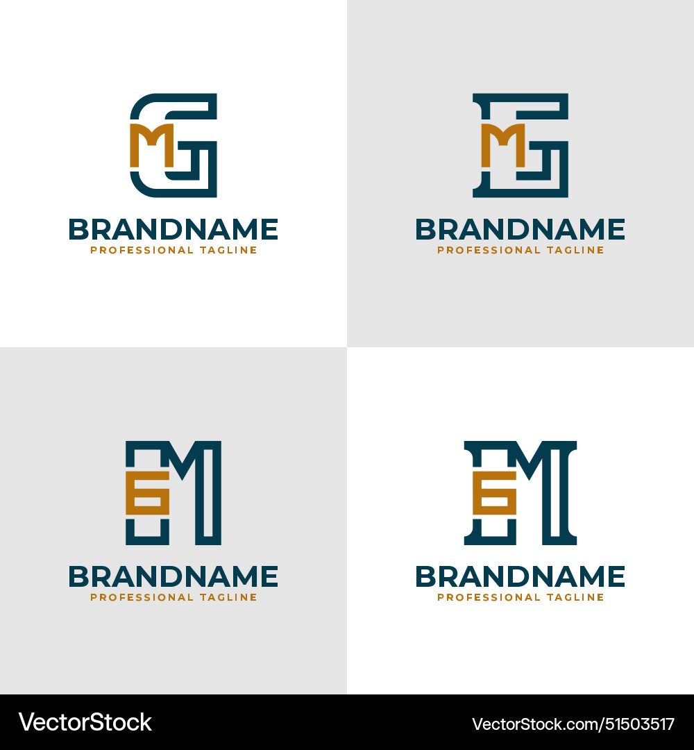Elegant letters gm and mg monogram logo suitable Vector Image
