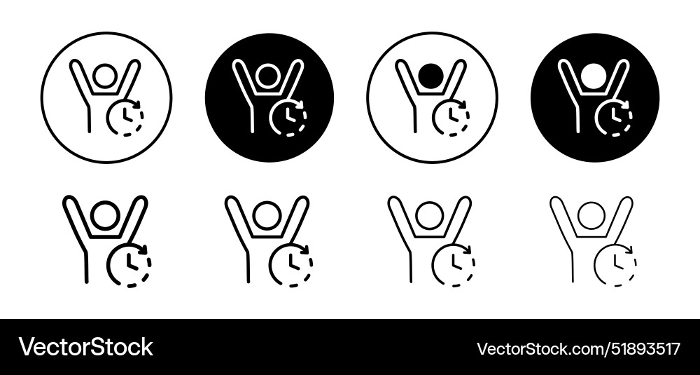 Free time icon set collection free time outline Vector Image
