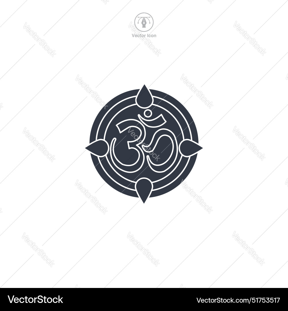 Om icon symbol isolated on white background Vector Image