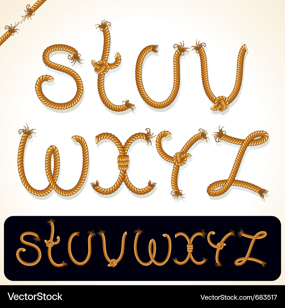 Rope alphabet 3 Royalty Free Vector Image - VectorStock
