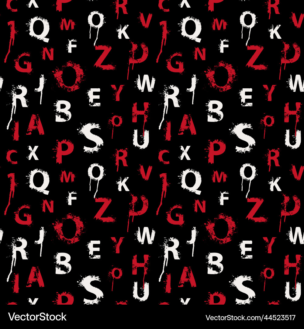Seamless pattern with abstract english letters Vector Image