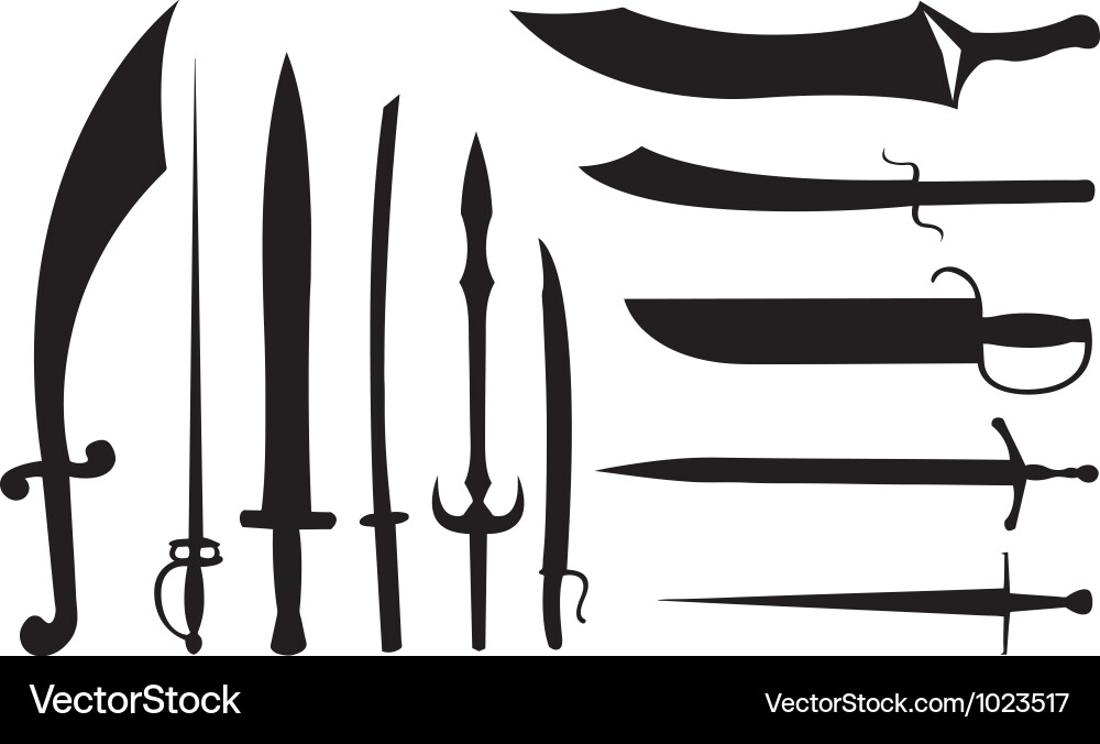 Sword set Royalty Free Vector Image - VectorStock
