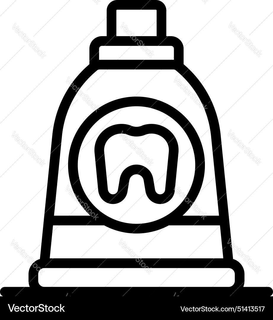 Toothpaste tube line art icon Royalty Free Vector Image