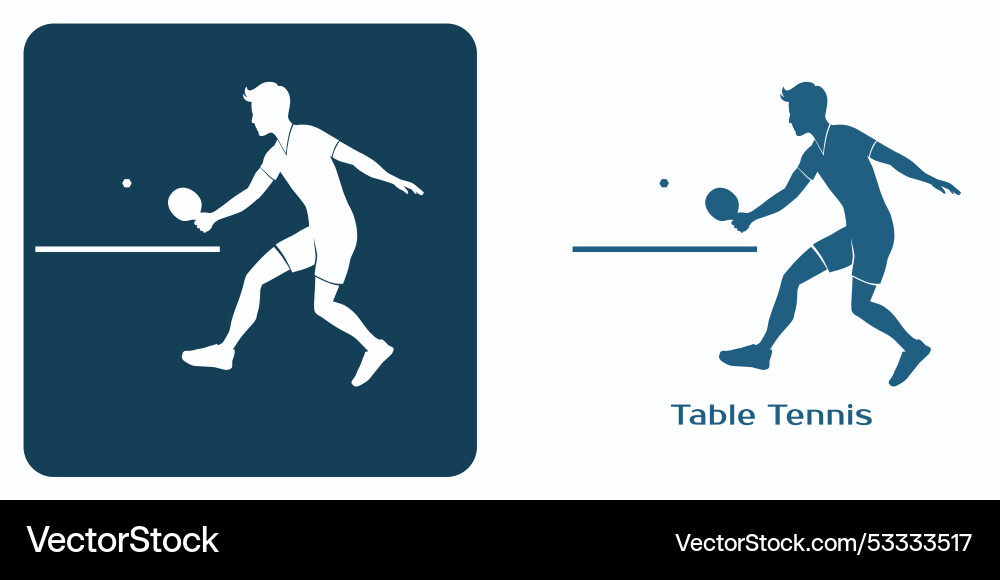 Young man playing table tennis ping pong emblem Vector Image