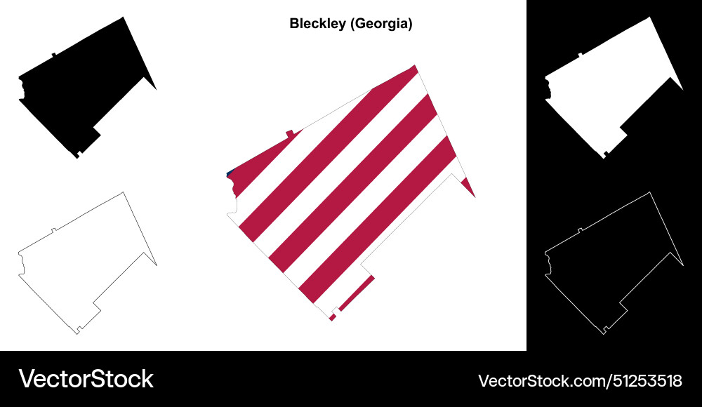 Bleckley outline map Royalty Free Vector Image
