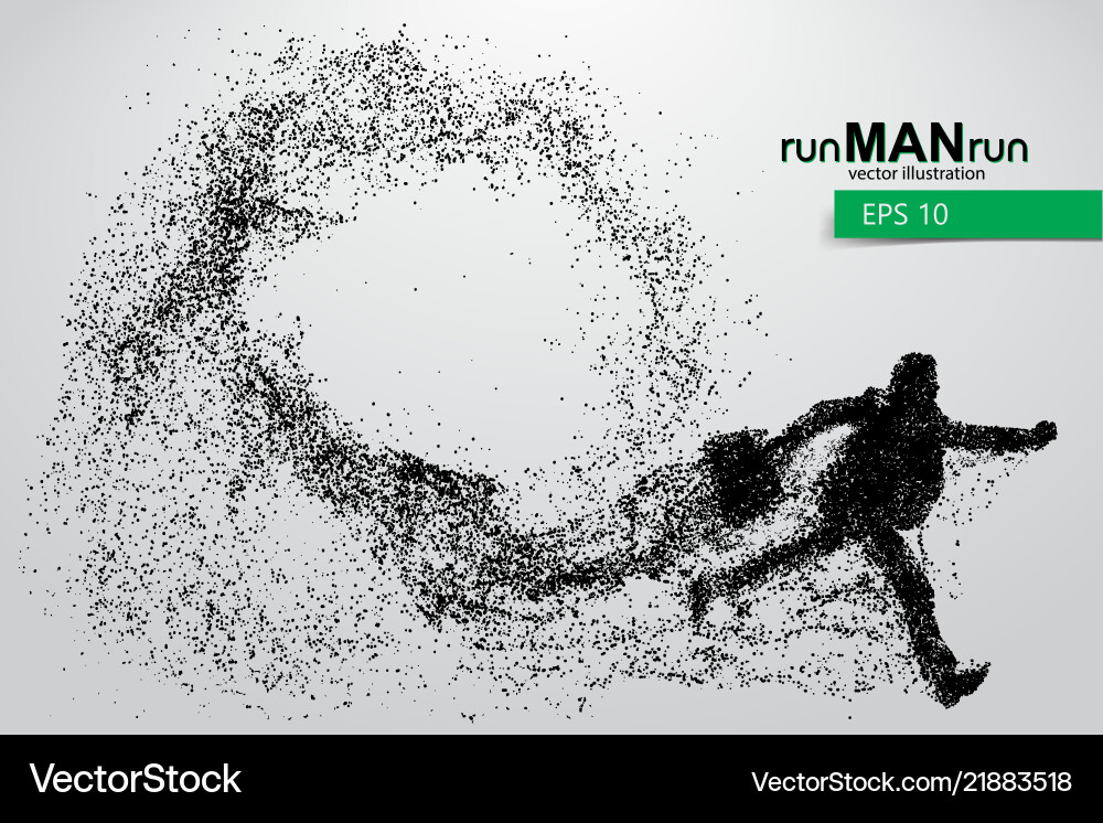 Business man silhouette from particles Royalty Free Vector