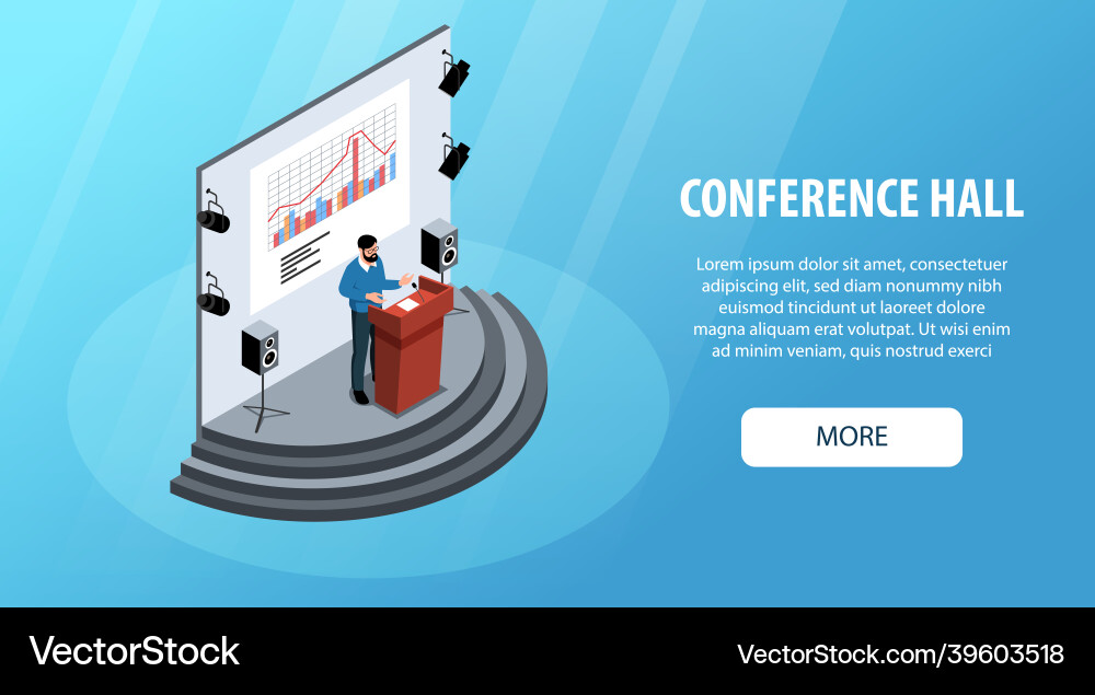 Conference hall horizontal banner Royalty Free Vector Image